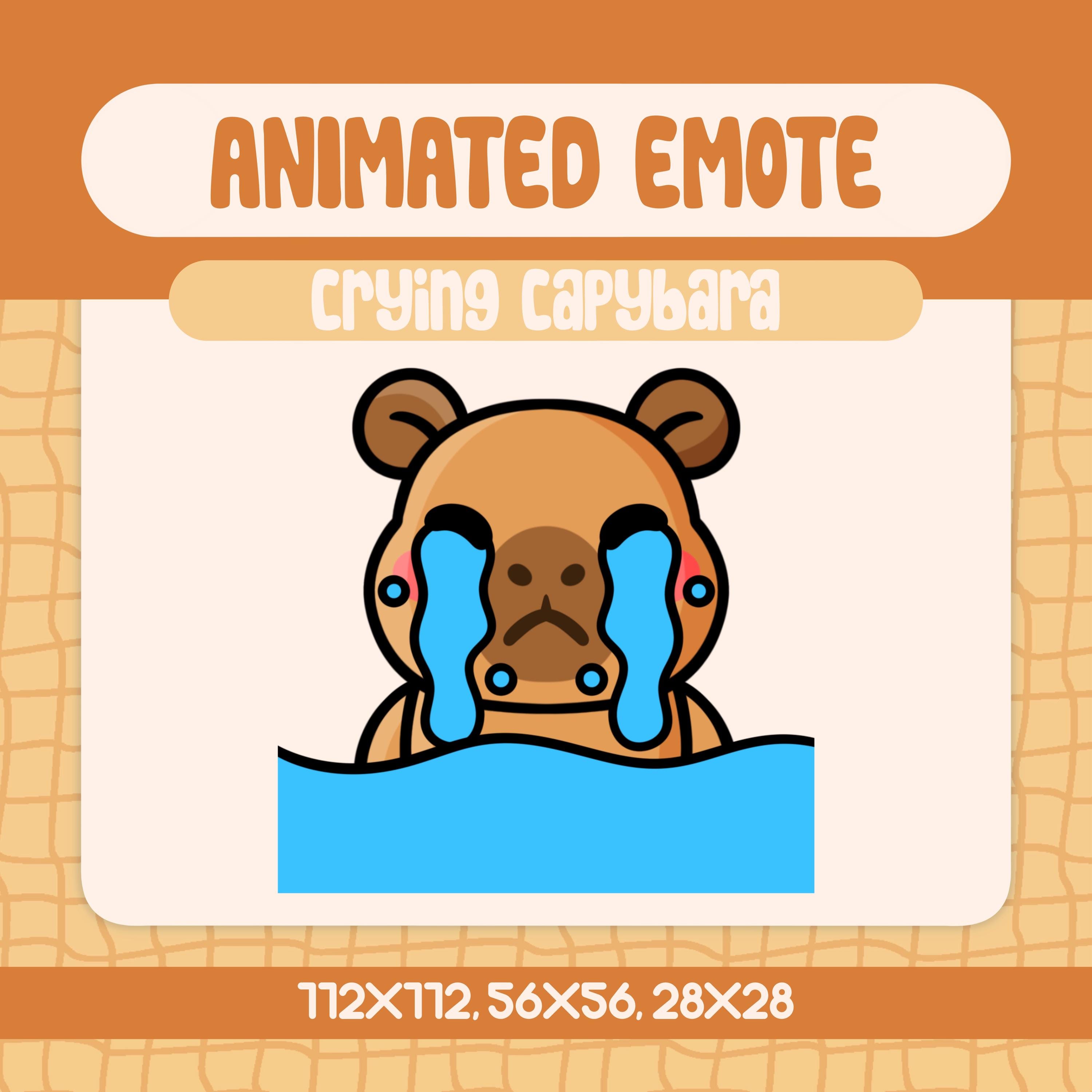 Kawaii Crying Capybara Animated Emote, Twitch Discord Stream (digital ...