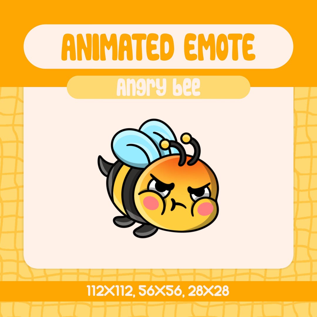 Kawaii Angry Bee Animated Emote for Twitch/discord (digital Download ...