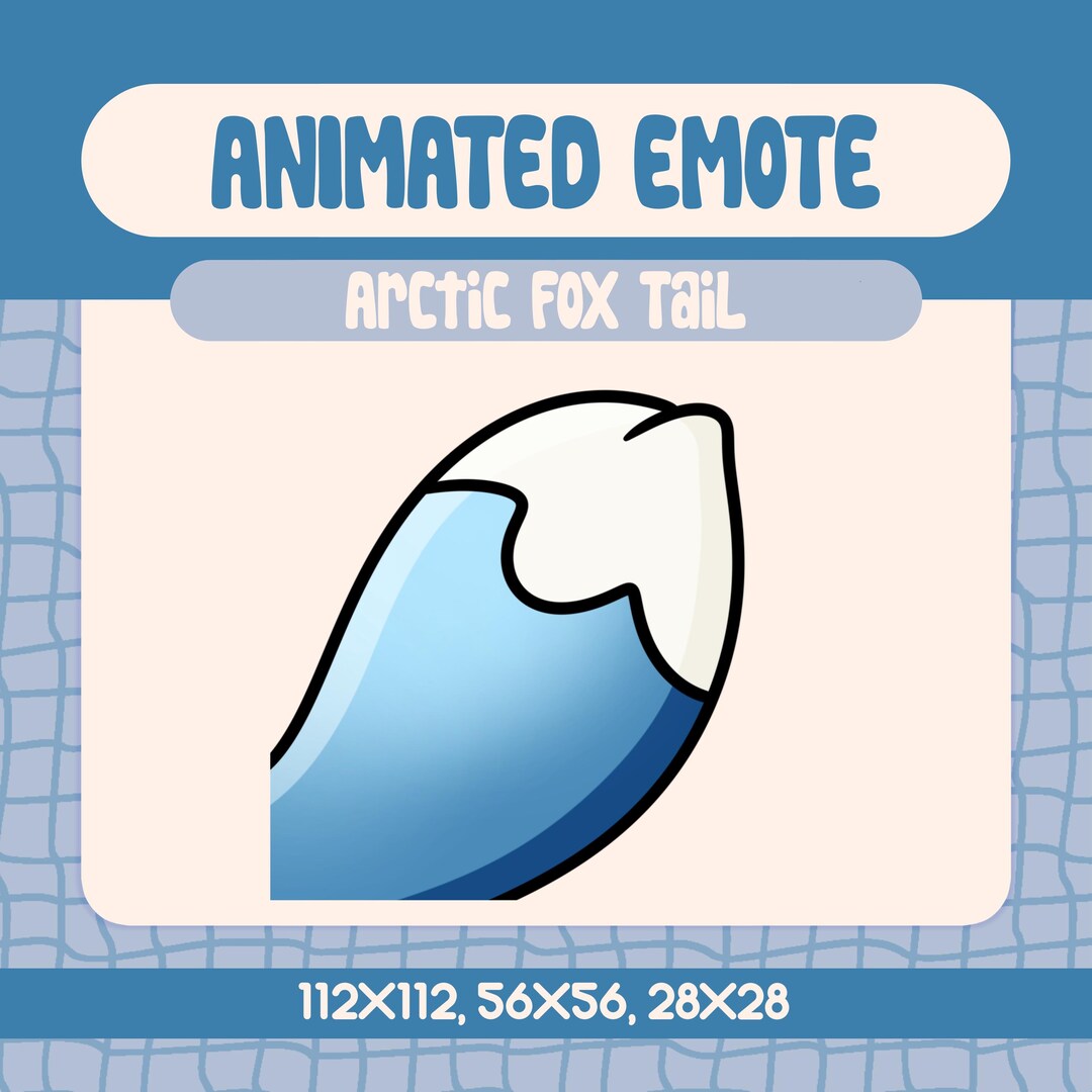 Kawaii Arctic Fox Tail Animated Emote for Twitch and Discord, Cute Blue ...