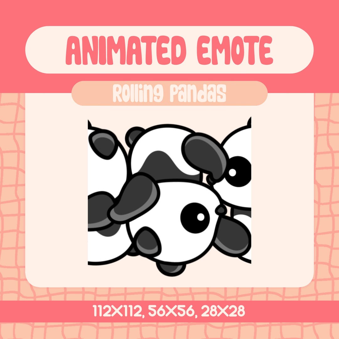 Kawaii Rolling Pandas Animated Emote for Twitch, Discord (digital ...