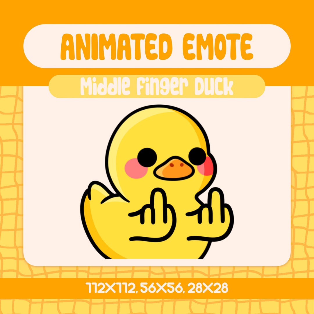 Kawaii Angry Duck Animated Emote for Twitch and Discord, Funny Yellow ...