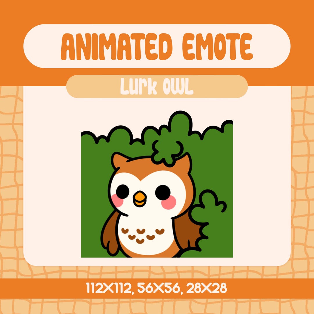 Kawaii Lurk Owl Animated Emote, Twitch and Discord (digital Download ...