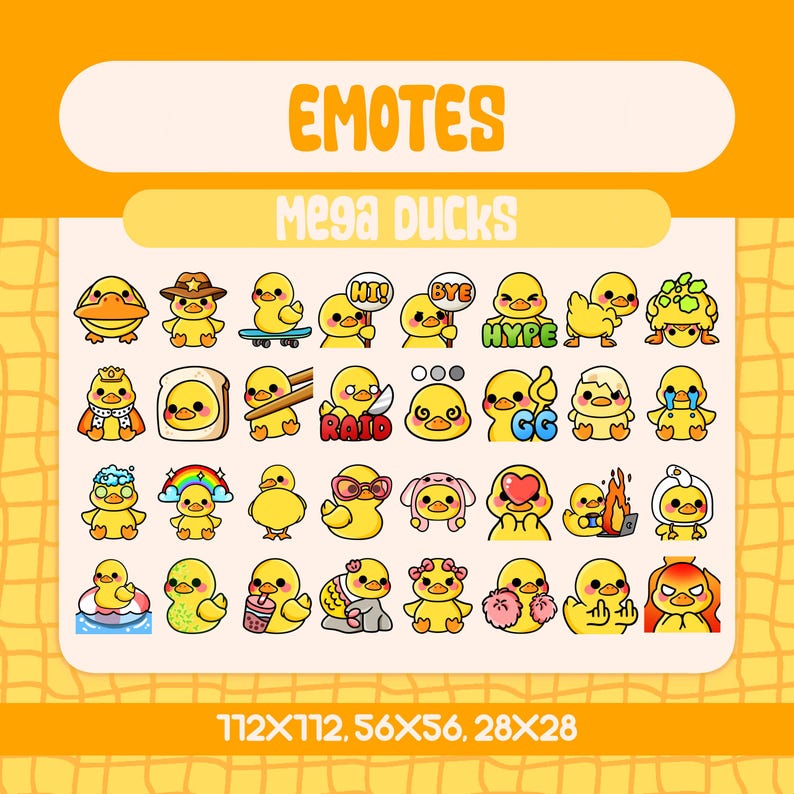 Kawaii Duck Emotes Pack, Streamer Emote Set (digital Download) - Etsy