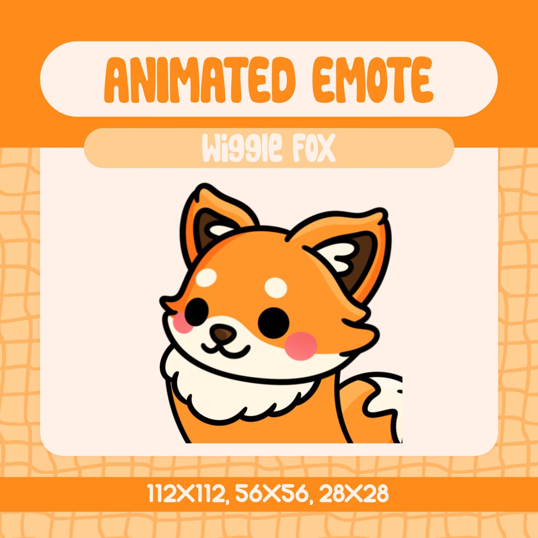 Kawaii Wiggle Fox Animated Emote for Twitch/discord (digital Download ...