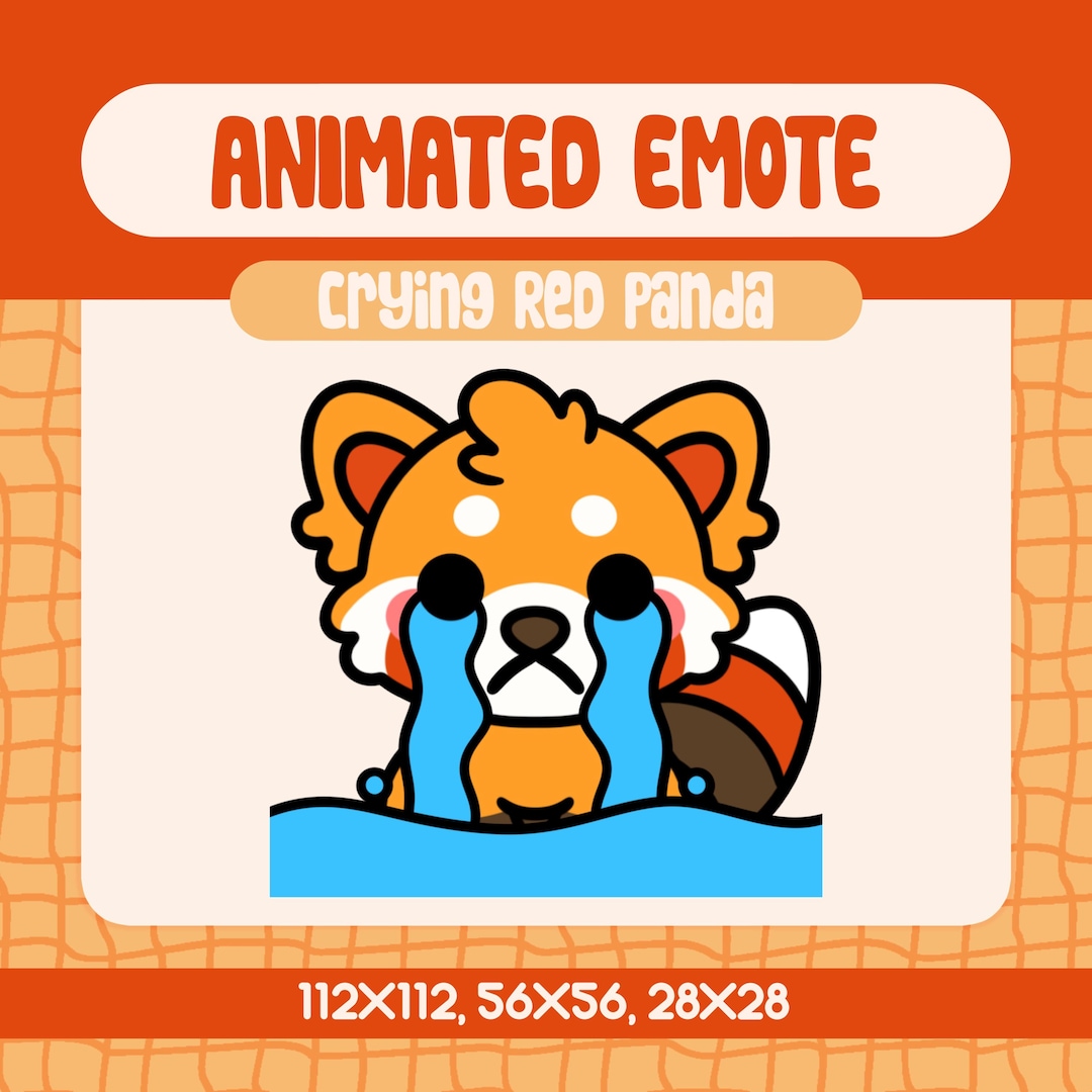 Kawaii Crying Red Panda Animated Emote for Twitch, Discord (digital ...