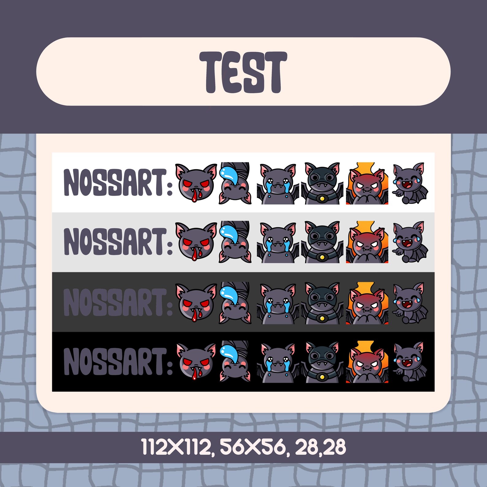 32 Mega Bat Emote Pack for Twitch and Discord, Kawaii Vampire Bats for ...
