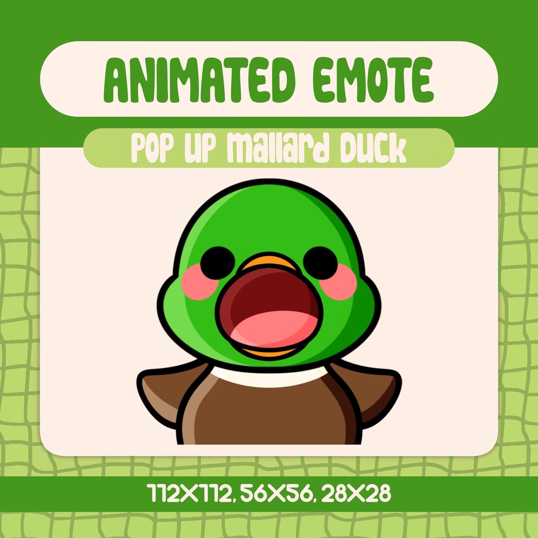 Kawaii Pop up Mallard Animated Emote for Twitch Discord (digital ...