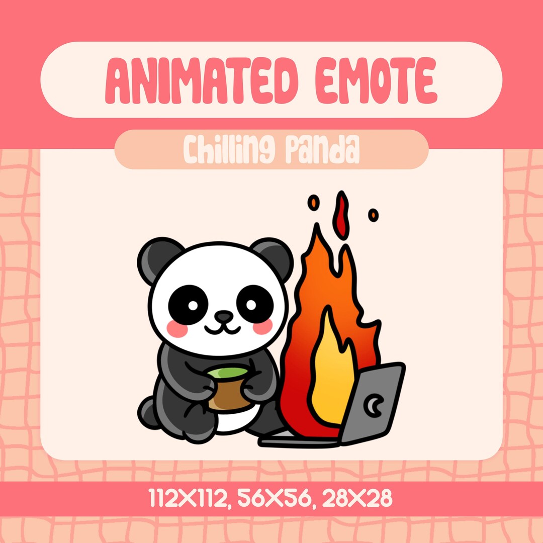Kawaii Chilling Panda Animated Emote for Twitch and Discord, Cute ...