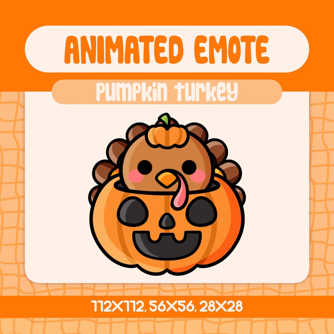 Kawaii Halloween Thanksgiving Turkey Animated Emote for Twitch and ...