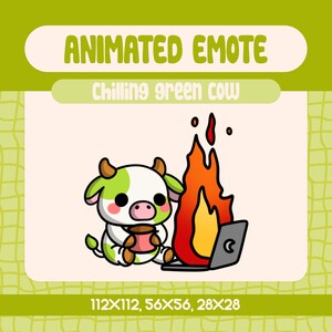 Funny Chilling Green Cow Animated Emote for Twitch and Discord, It's ...