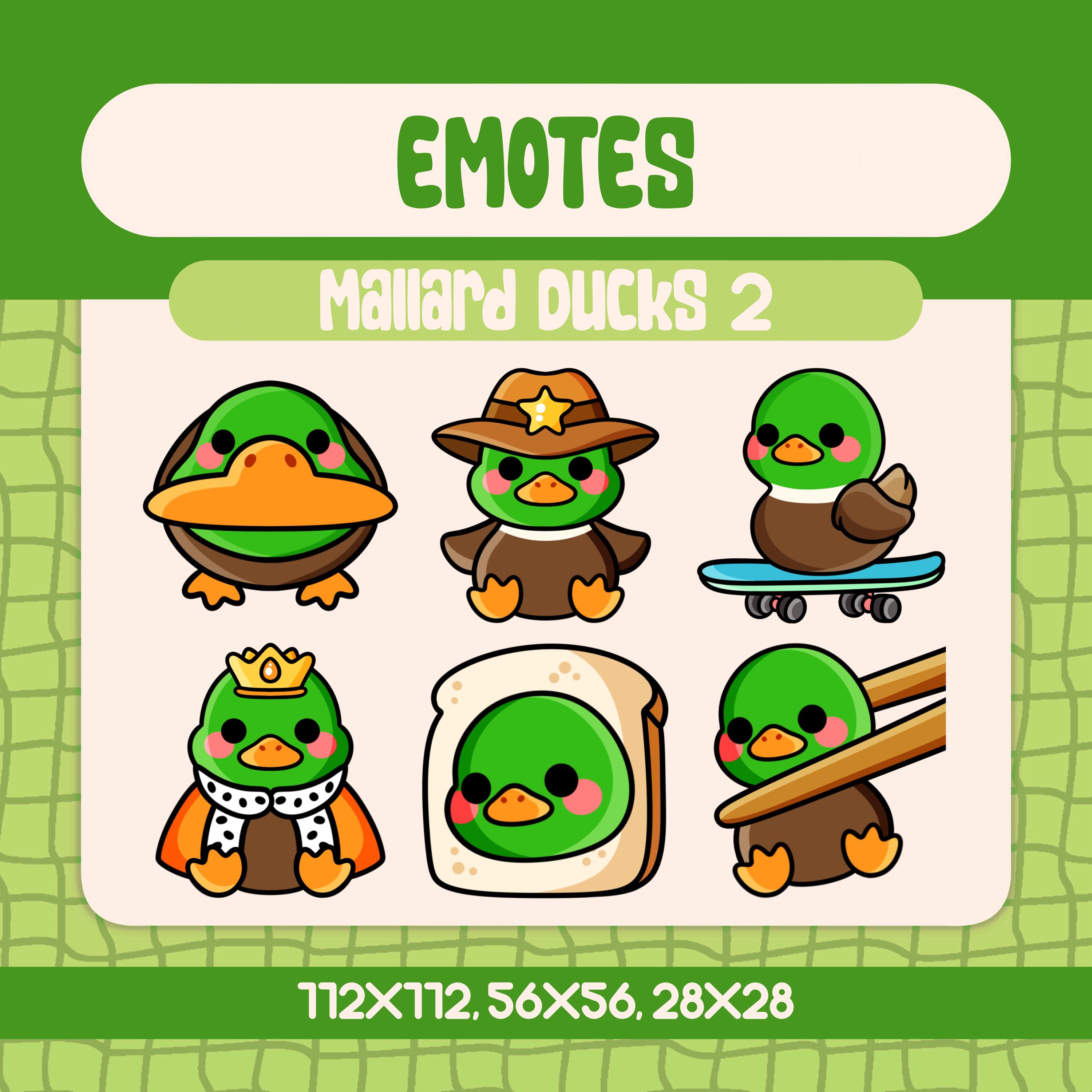Kawaii Mallard Duck Emotes Pack, Funny Twitch and Discord Emote Set ...