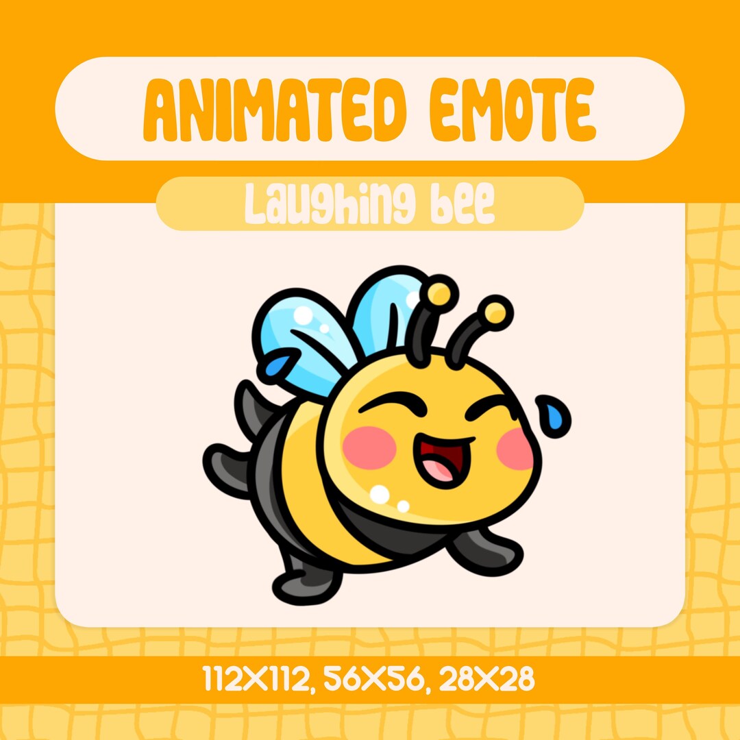 Kawaii Laughing Bee Animated Emote for Twitch and Discord, Mischievous ...
