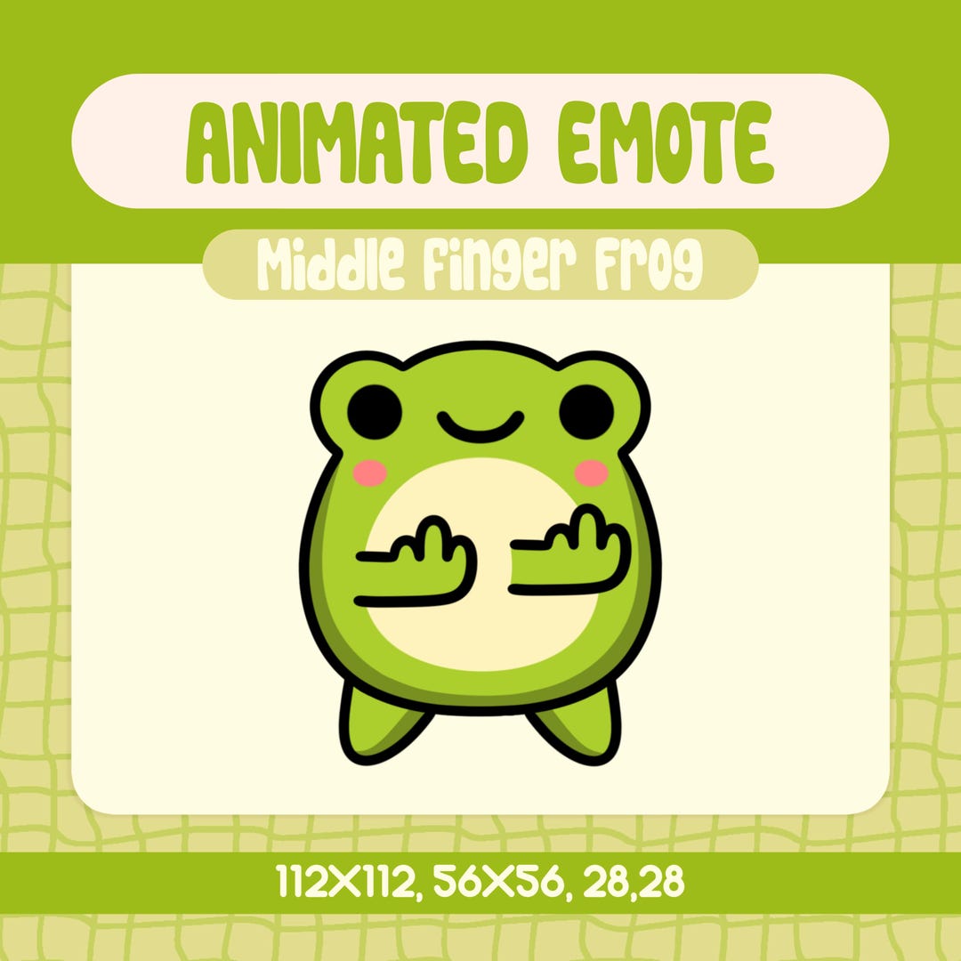 Animated Middle Finger Frog Emote for Streamers, Kawaii Frog Twitch ...
