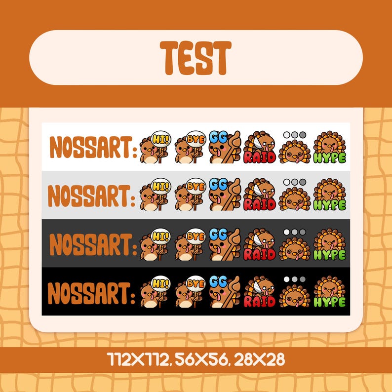 6 Kawaii Turkey Emotes Pack for Twitch and Discord, Funny Thanksgiving ...
