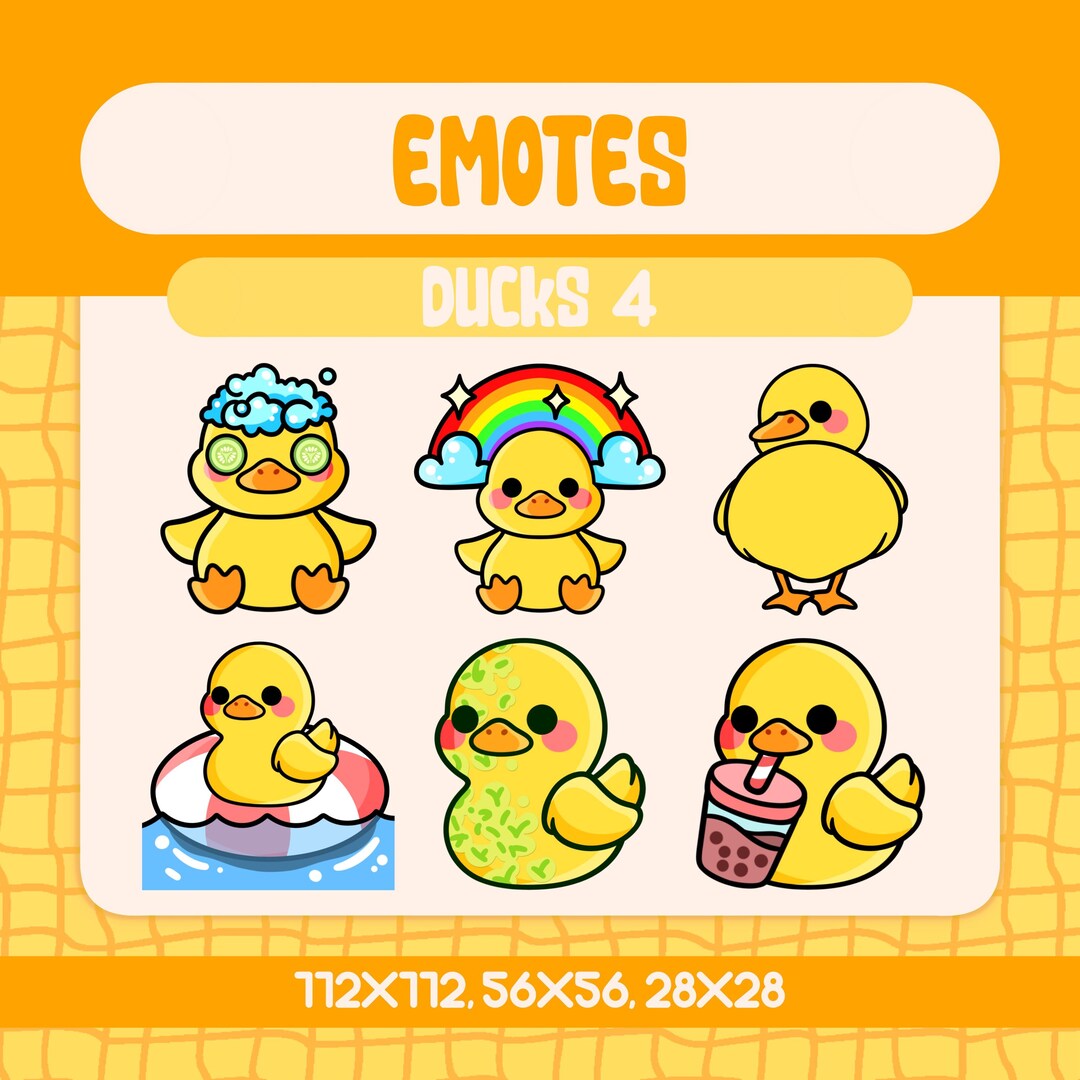 Kawaii Duck Emotes Pack, Cute Twitch Discord Yellow Ducks (PNG) - Etsy