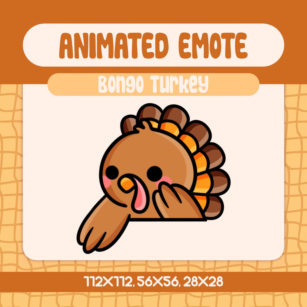 Kawaii Bongo Turkey Animated Emote for Twitch and Discord, Funny ...