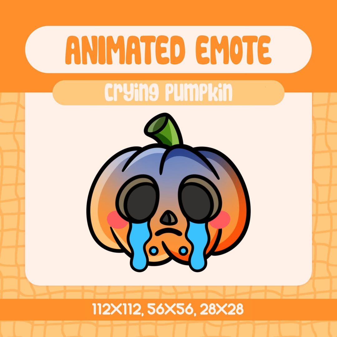 Crying Pumpkin Animated Emote, Spooky Halloween Twitch Discord (digital ...
