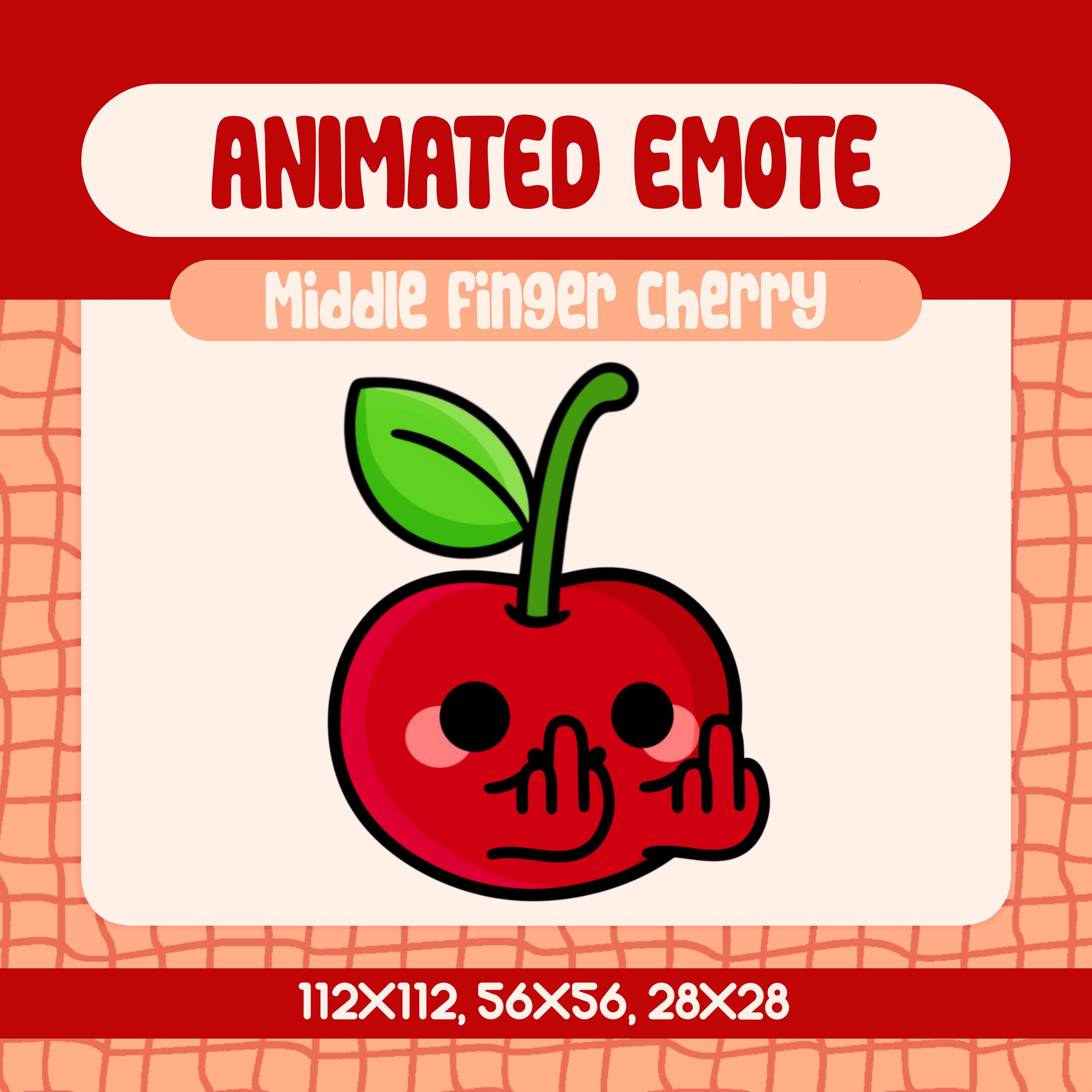 Kawaii Middle Finger Cherry Animated Emote, Twitch Discord (digital ...