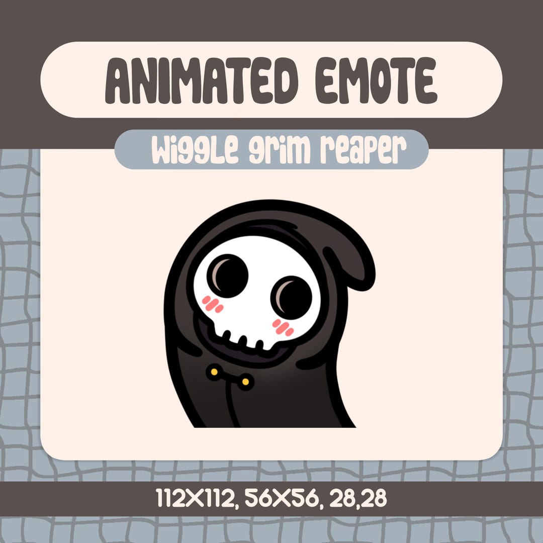 Wiggle Grim Reaper Animated Twitch Emote, Spooky and Fun Skull Emote ...