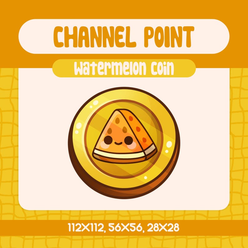 Kawaii Gold Watermelon Coin, Twitch Channel Point (digital Download) - Etsy
