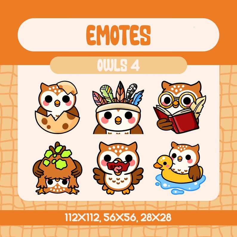6 Kawaii Owl Emotes Pack for Twitch, Discord - Etsy