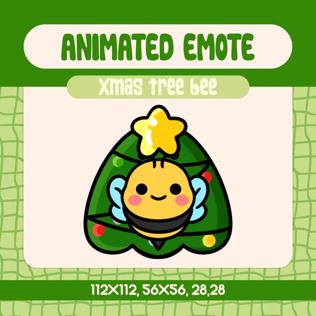 Kawaii Christmas Tree Bee Animated Emote for Twitch (digital Download ...