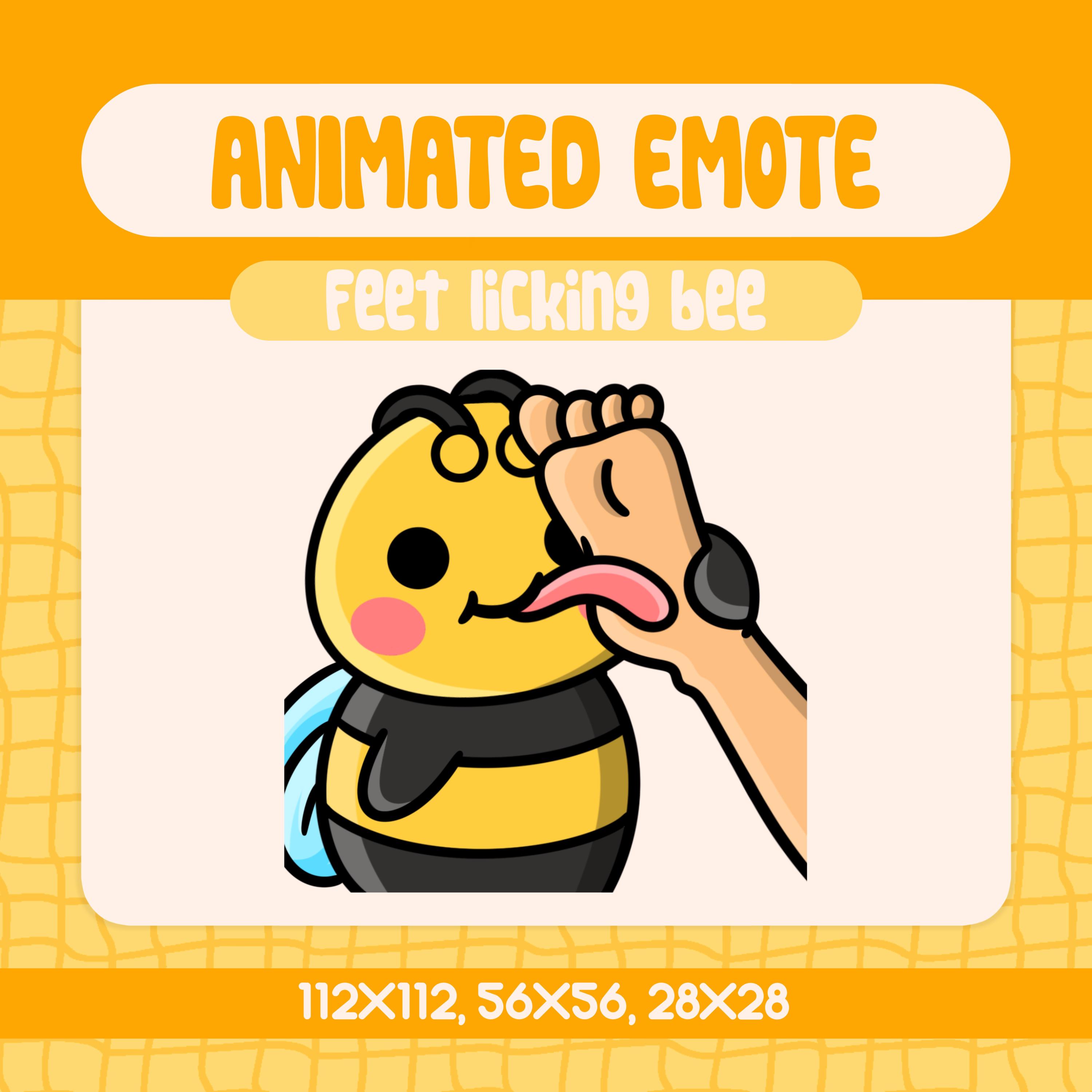 Kawaii Feet Licking Bee Animated Emote for Twitch, Discord (digital ...