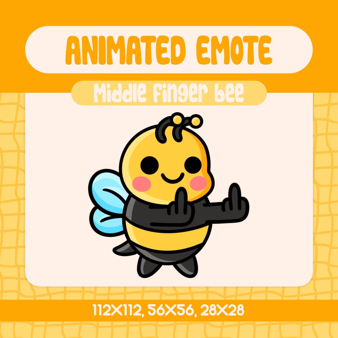 Kawaii Middle Finger Bee Animated Emote for Twitch and Discord ...