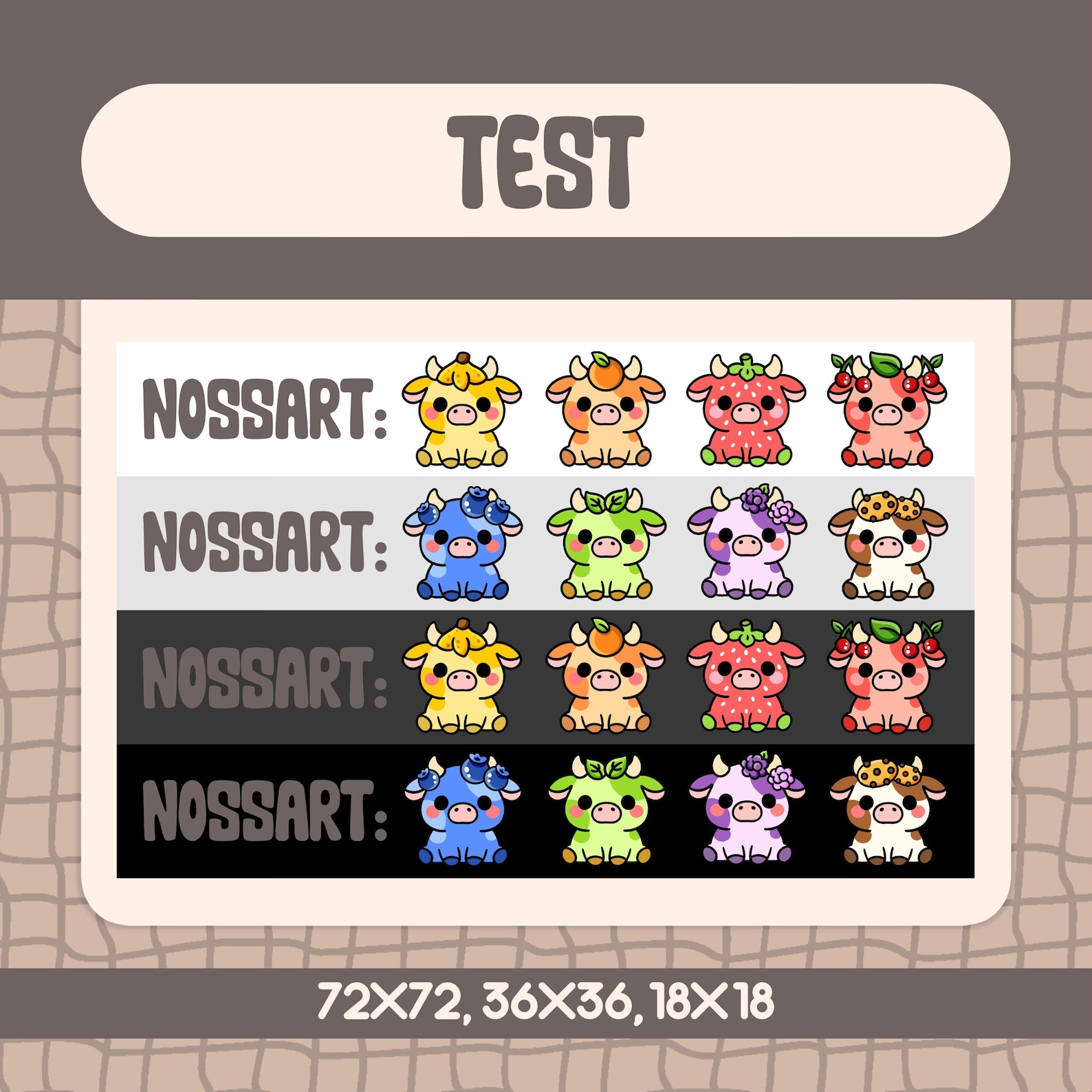 Kawaii Fruit Cow Sub Badges for Twitch (digital Download) - Etsy