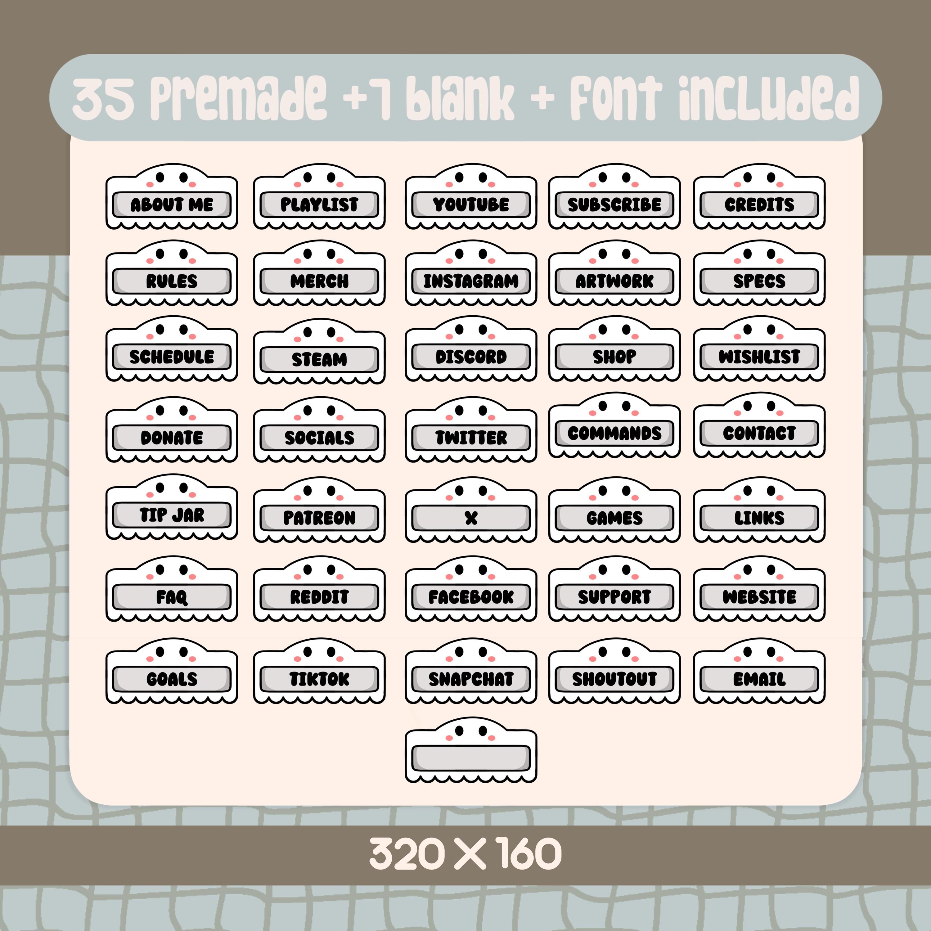 36 Kawaii Ghost Stream Panels for Twitch or Discord, Spooky Streamer ...