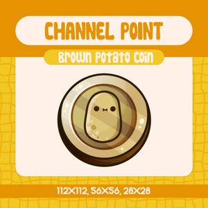Kawaii Brown Potato Coin Channel Point Icon for Twitch and Discord ...