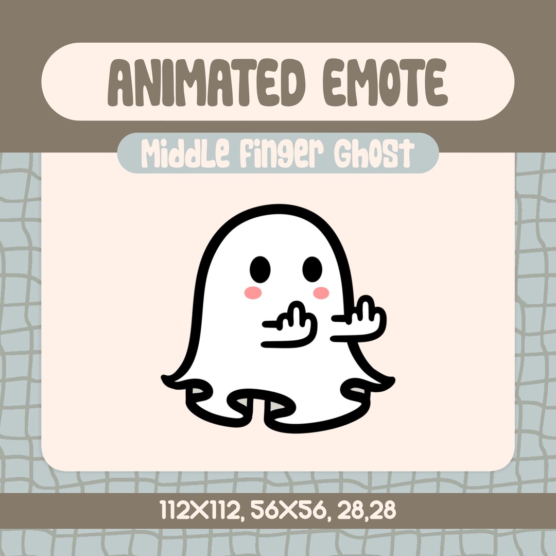 Middle Finger Ghost Animated Twitch Emote, Bold and Spooky Emote for ...
