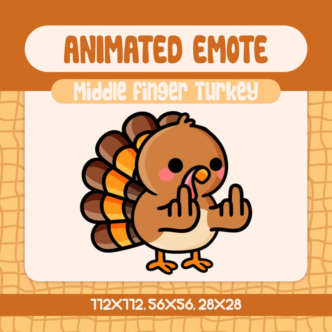 Funny Middle Finger Turkey Animated Emote for Twitch/discord (digital ...