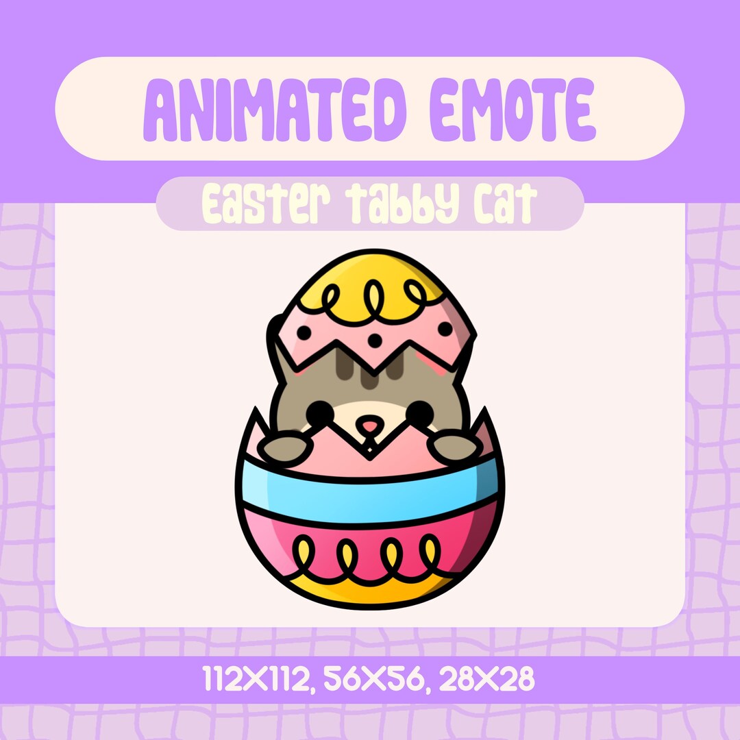 Kawaii Easter Tabby Cat GIF Emote for Twitch/discord (digital Download ...