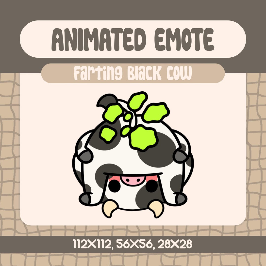 Funny Black Farting Cow Animated Emote for Twitch and Discord Meme ...