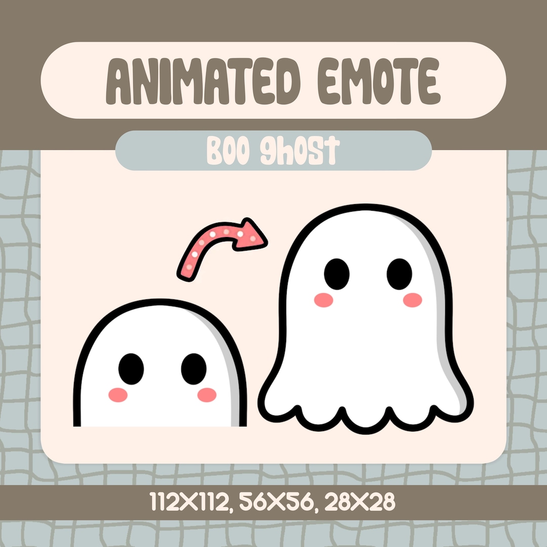 Boo Ghost Animated Emote for Twitch and Discord, Cute Halloween Ghost ...