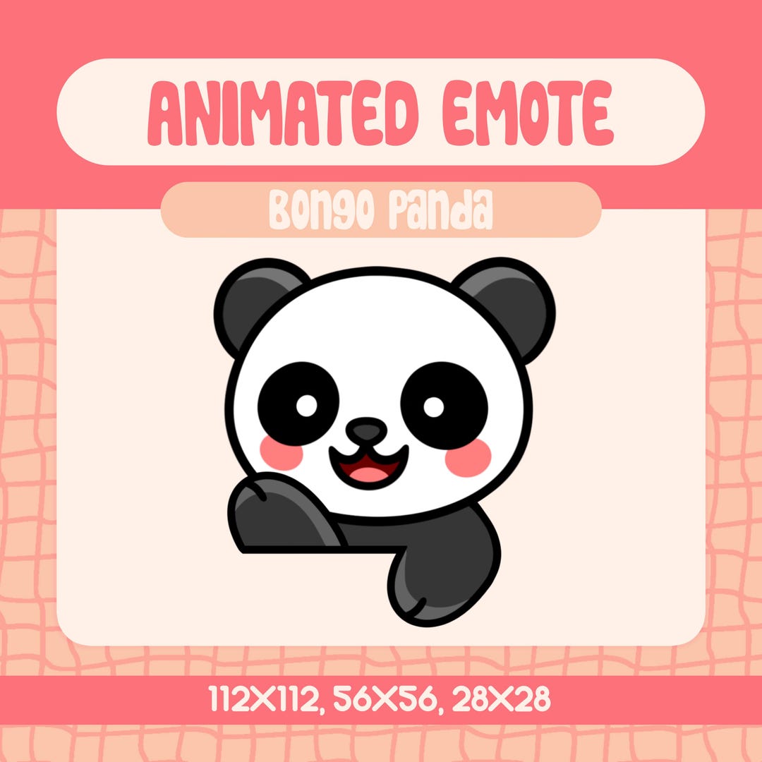 Kawaii Bongo Panda Animated Emote for Twitch and Discord, Cute Drumming ...