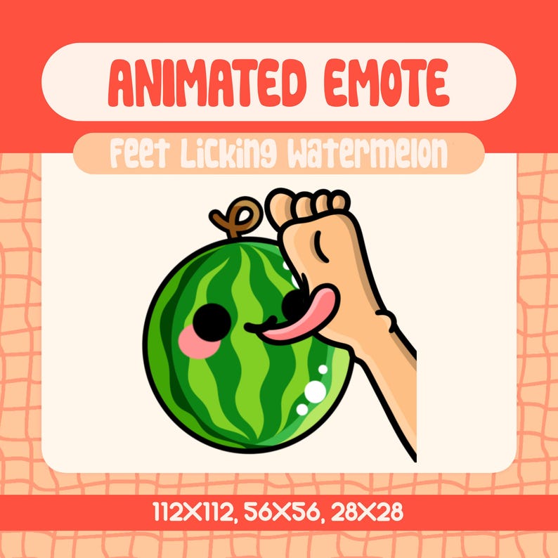 Emote animado "Lamiendo los pies" de sandía para Twitch/Discord ...