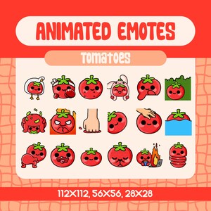 18 Animated Kawaii Tomato Emotes for Twitch and Discord Funny Red ...