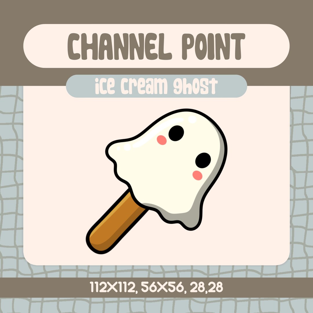 Ice Cream Ghost Channel Point Icon, Cute Ghost Themed Channel Point ...