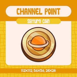 Kawaii Saturn Coin Channel Point Icon for Twitch, Adorable Space Themed ...