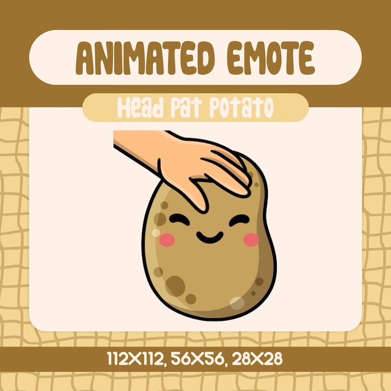Kawaii Potato Head Pat Animated Emote for Twitch, Discord (digital ...