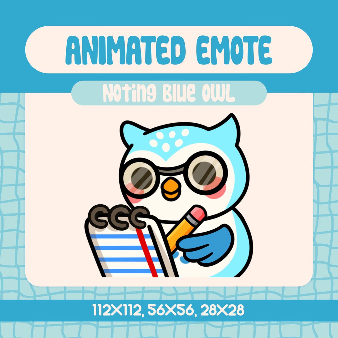 Kawaii Blue Owl Animated Emote for Twitch and Discord (digital Download ...