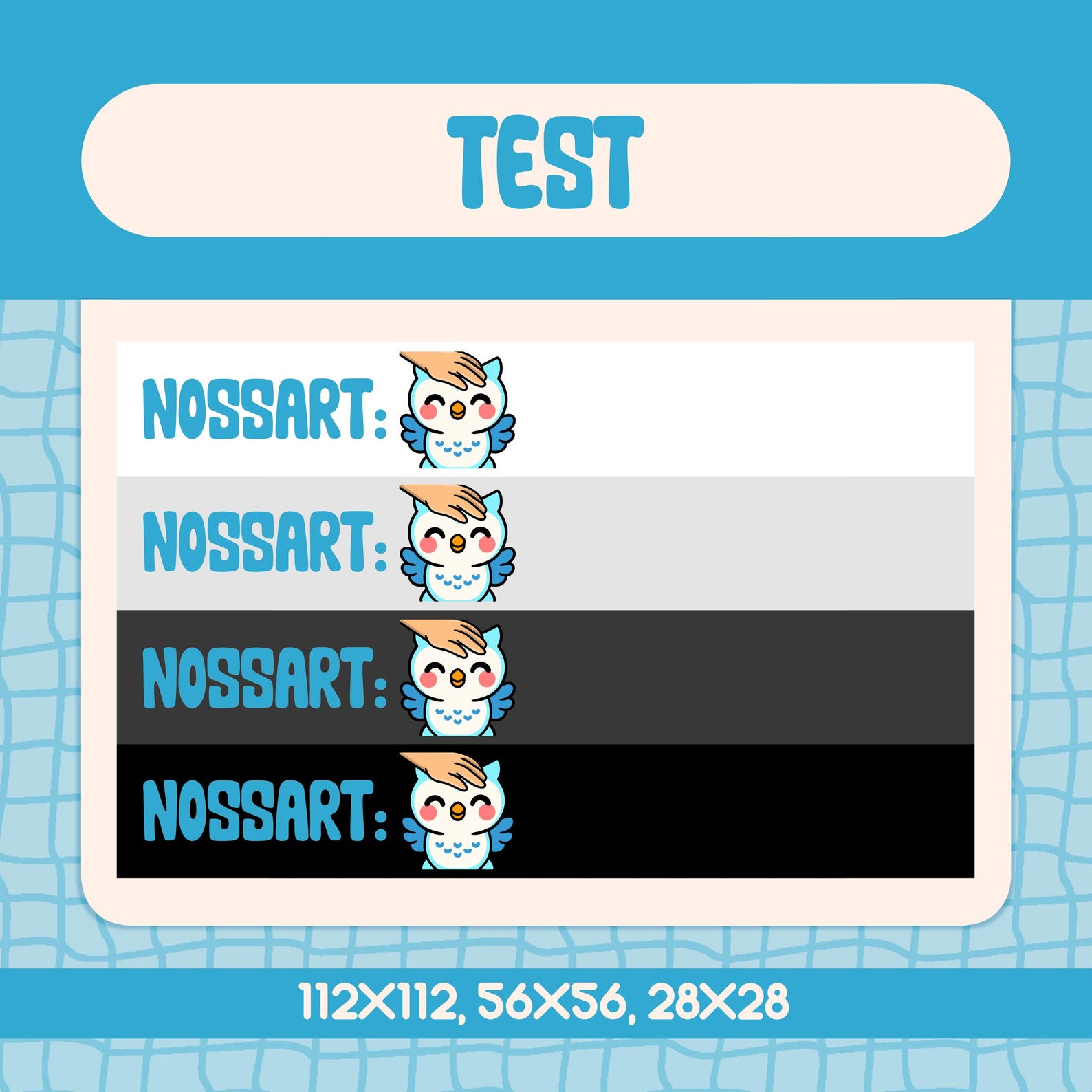 Kawaii Blue Owl Head Pat Animated Emote for Twitch/discord (digital ...