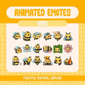 18 Kawaii Mega Bee Emote Pack for Twitch and Discord, Cute and Funny ...