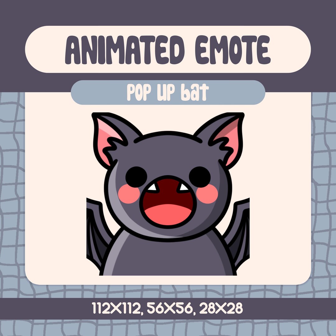 Pop up Bat Animated Emote for Twitch and Discord, Surprise Vampire Bat ...