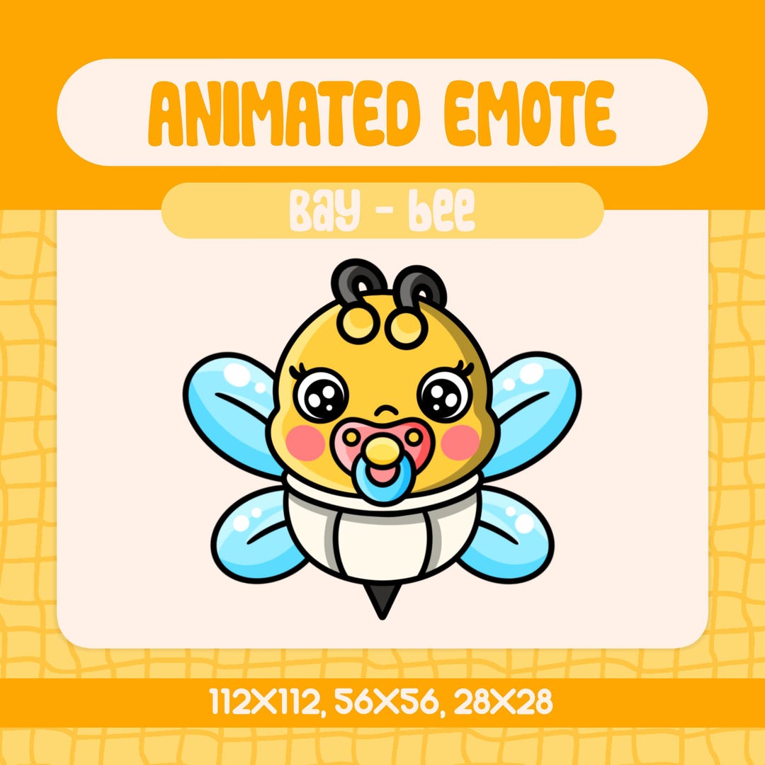 Kawaii Baby Bee Animated Emote for Twitch and Discord, Cute Bay-bee ...
