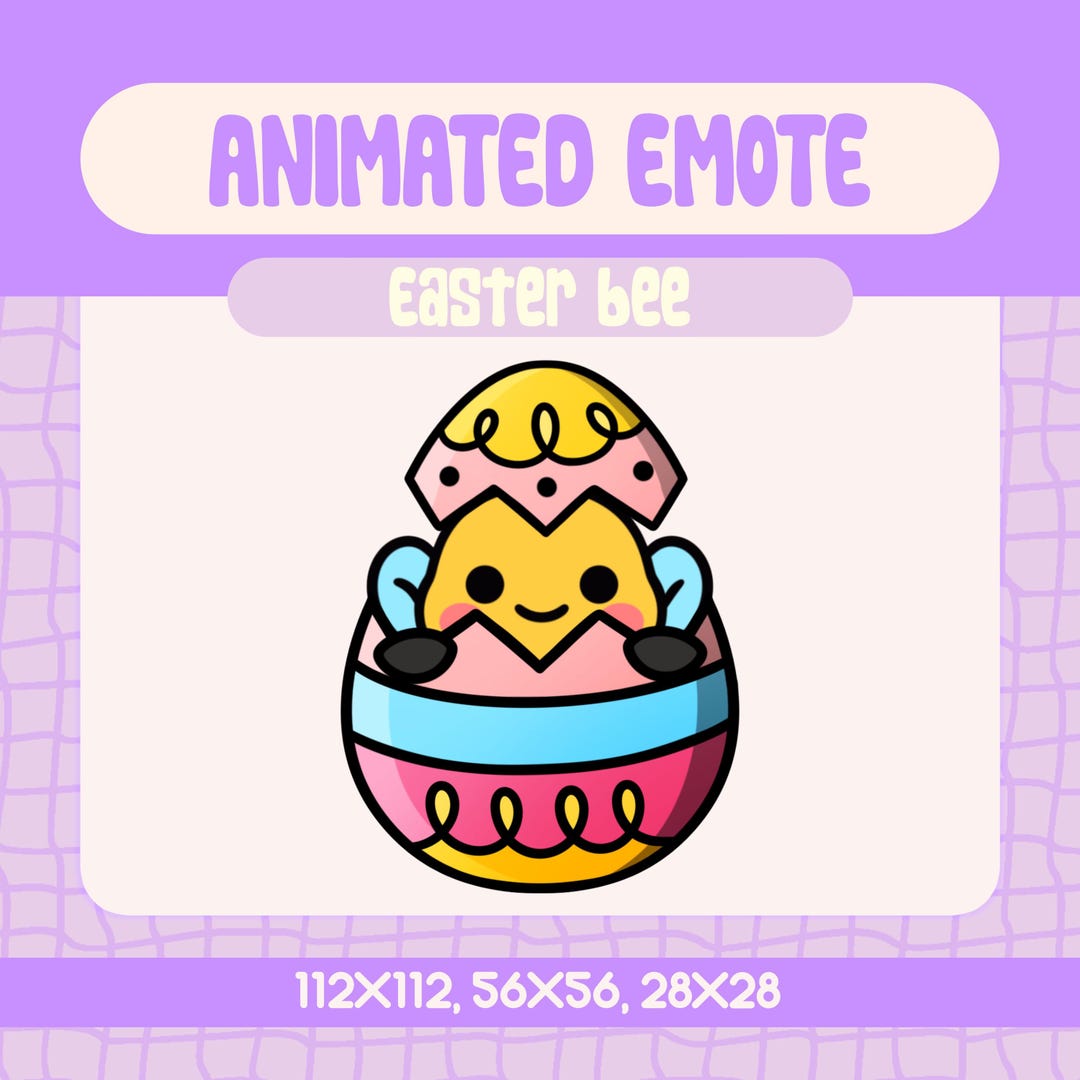 Kawaii Easter Bee Animated Emote for Twitch and Discord, Cute and ...