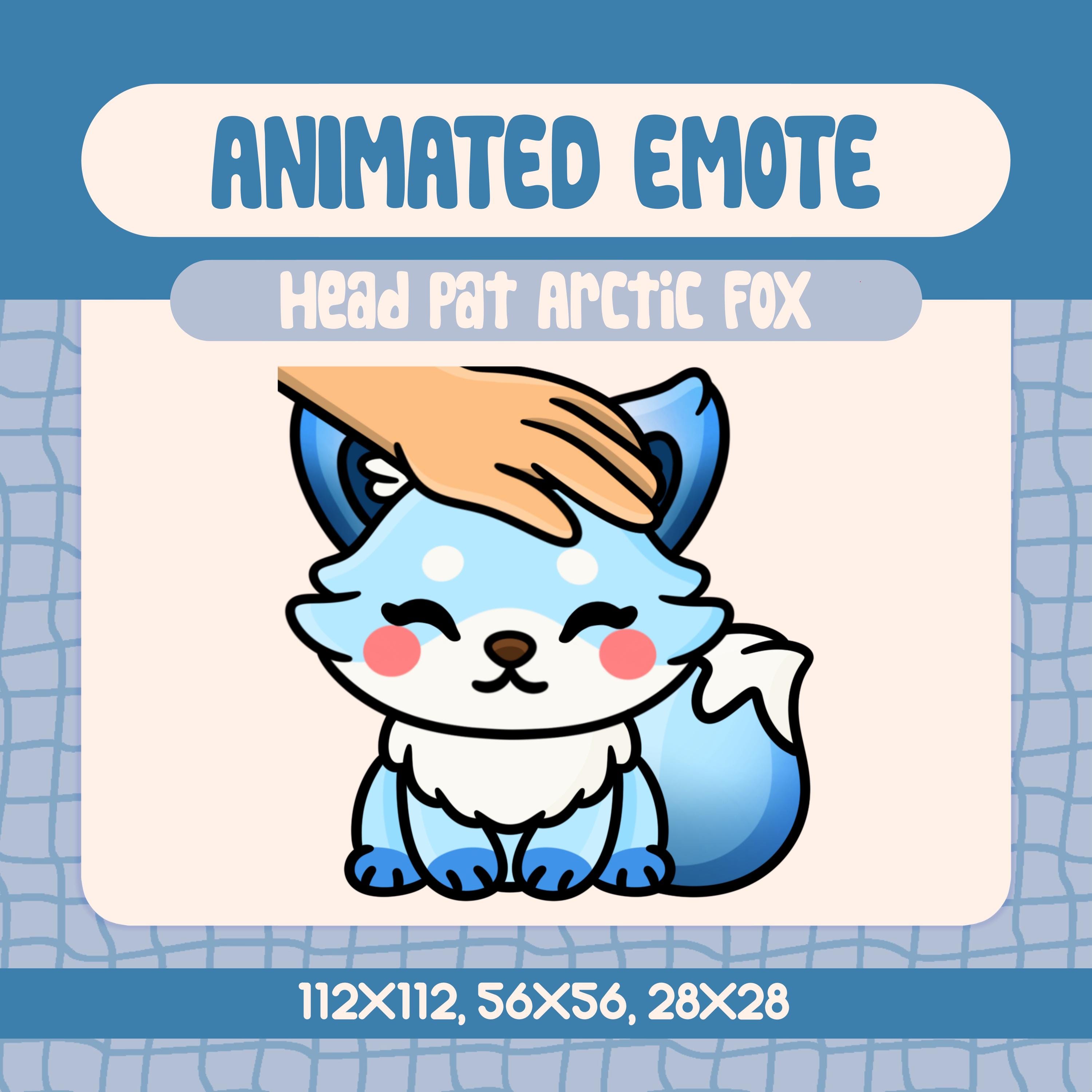 Animated Head Pat Arctic Fox Emote for Twitch, Discord (digital ...