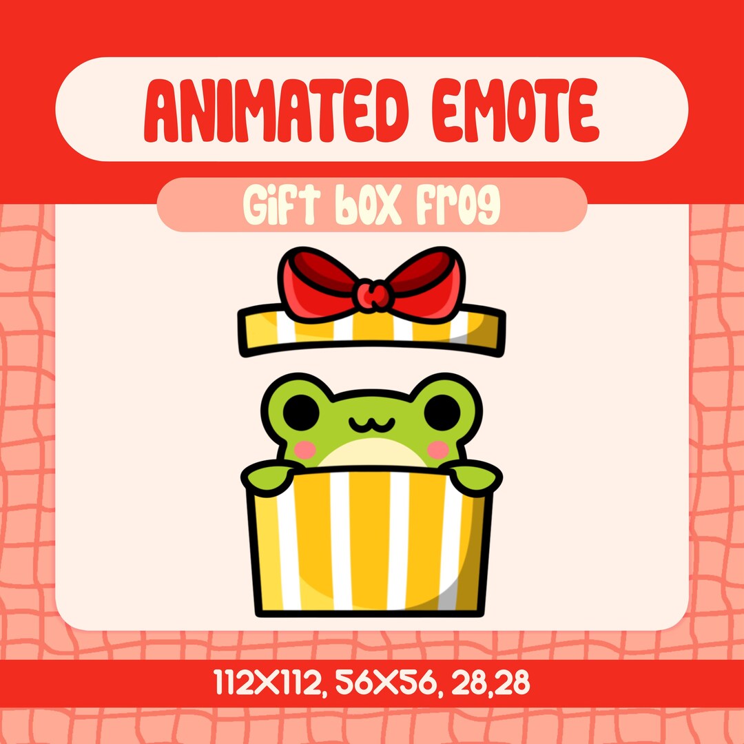 Kawaii Surprise Gift Box Frog Animated Emote for Twitch and Discord ...